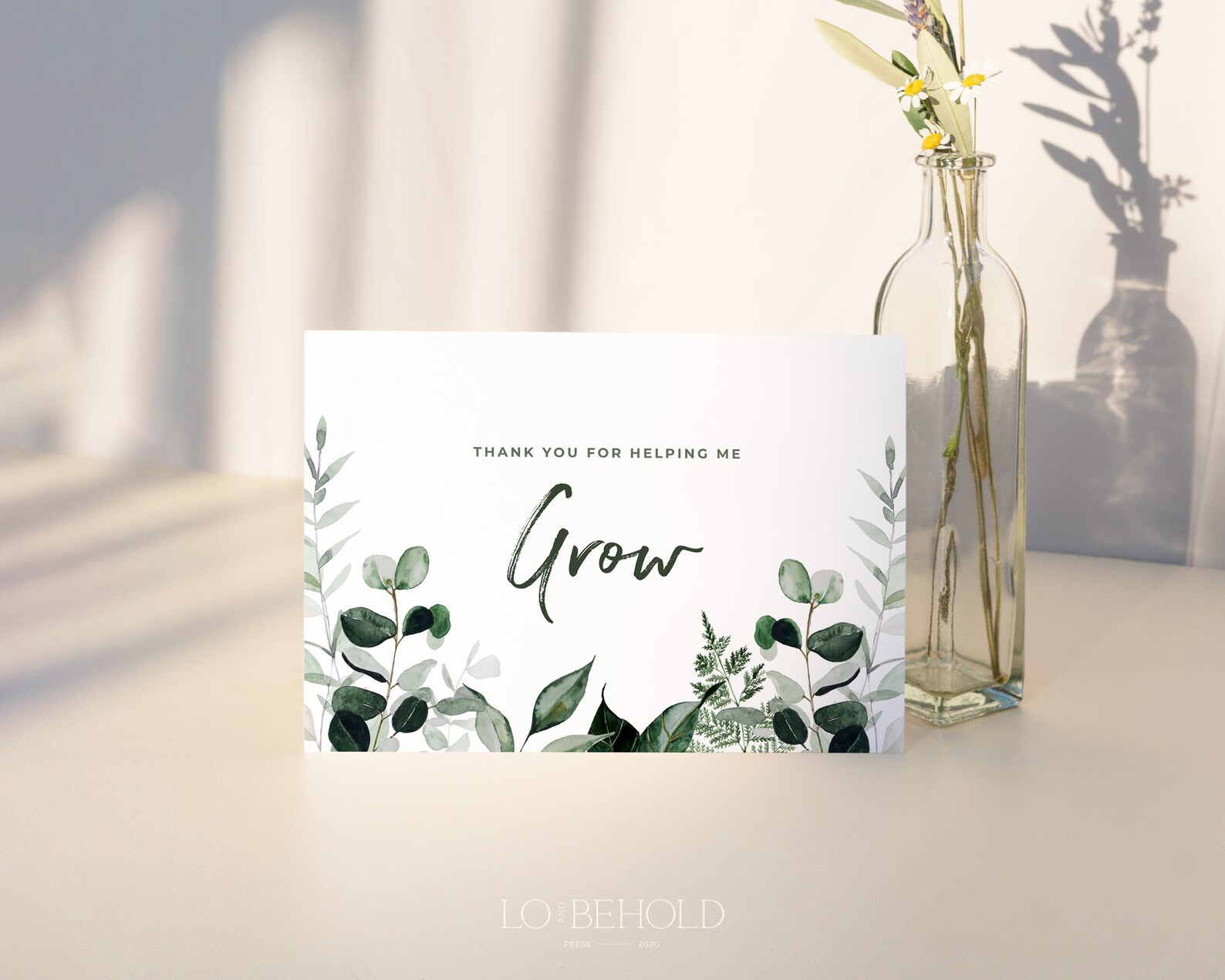 Thank You for Helping Me Grow Card Editable Template DIY | Etsy