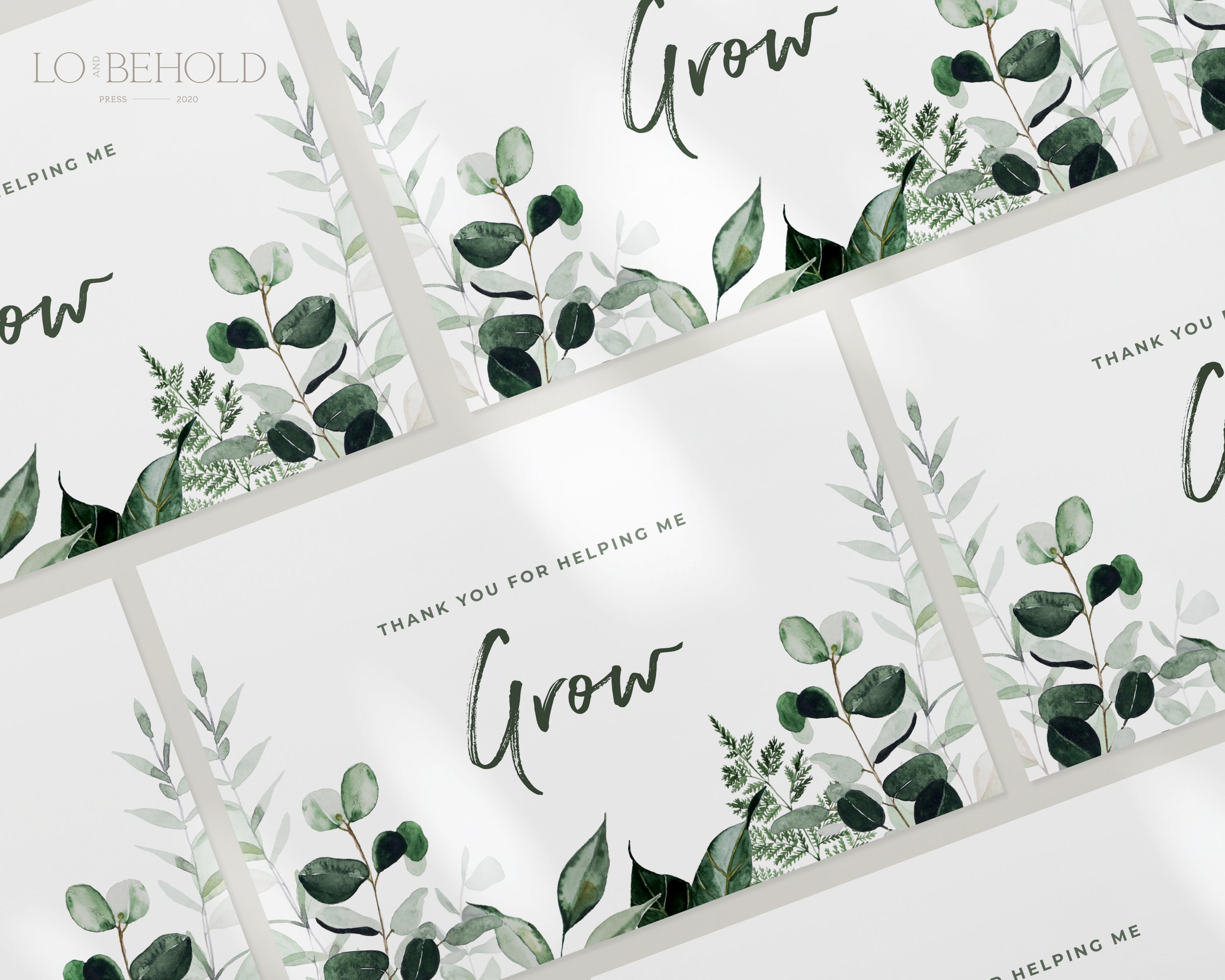 Thank You for Helping Me Grow Card Editable Template DIY | Etsy