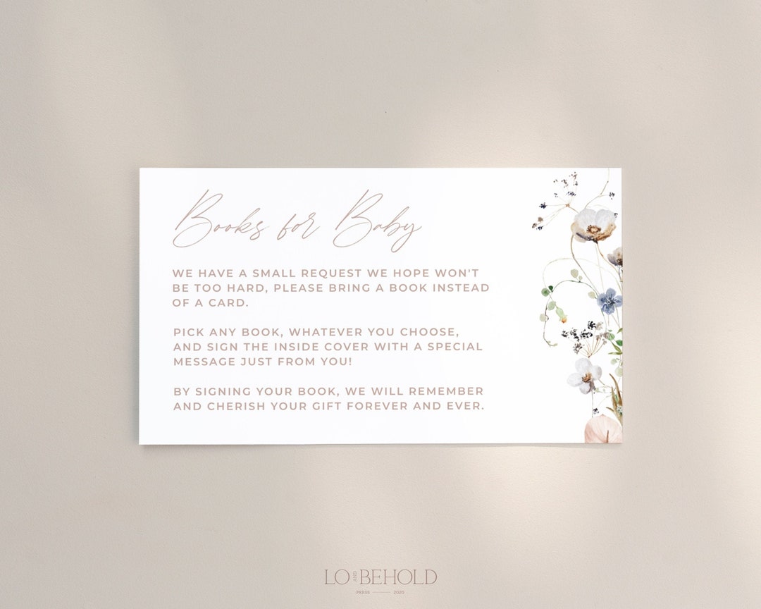 ENCHANTED | Minimal Books for Baby Card Baby Shower Game Editable ...