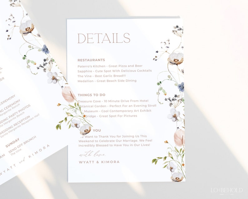 ENCHANTED Wedding Itinerary Template Editable Instant - Etsy