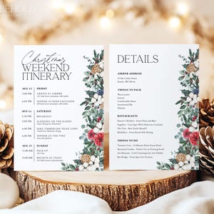 Christmas Itinerary Template, Printable Holiday Itinerary Schedule ...