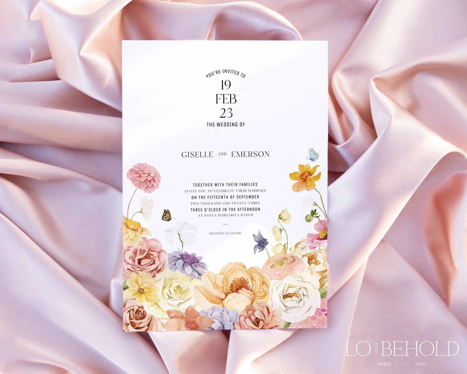 BLOOM Spring Floral Wedding Invitation Template DIY Instant - Etsy