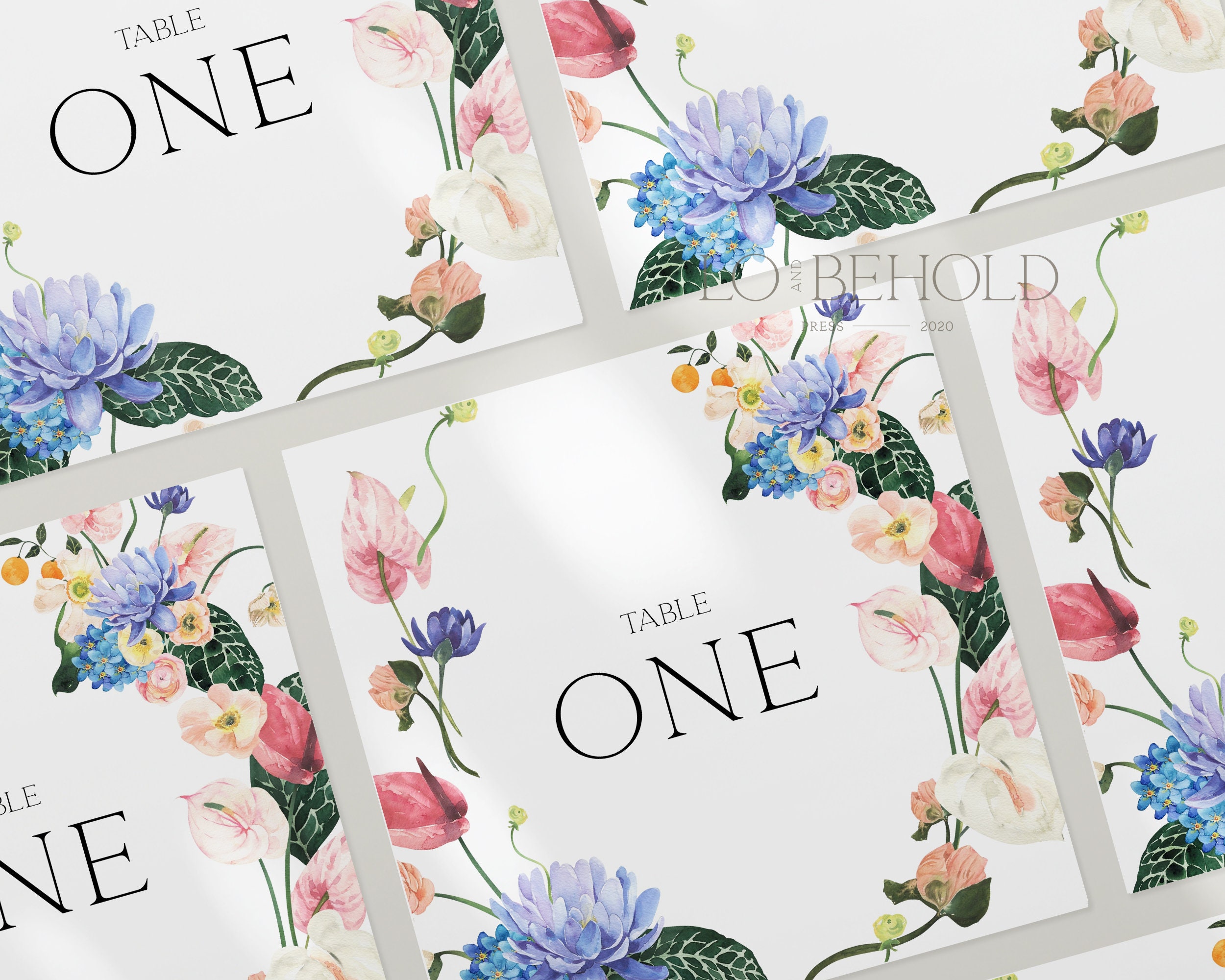 HOPE Table Number Template Elegant Floral Editable Template - Etsy