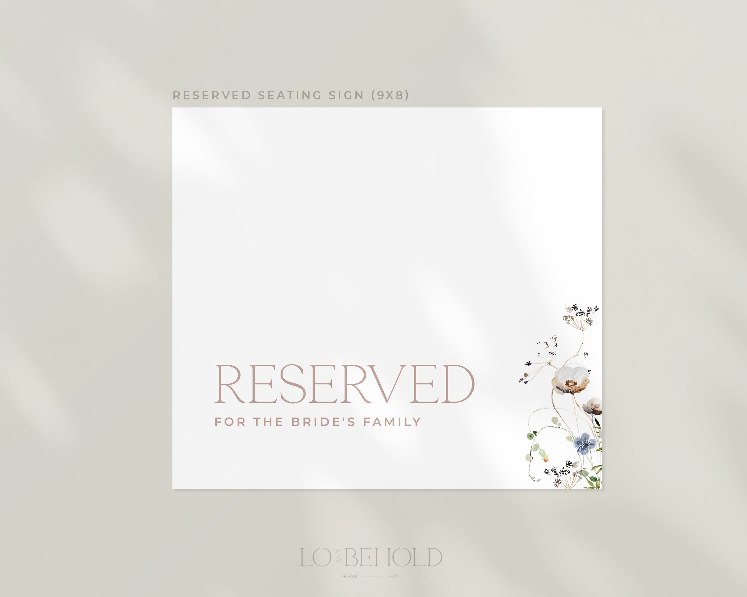 ENCHANTED Wedding Reserved Seating Sign Template DIY Instant - Etsy