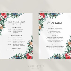 Holiday Itinerary Template, Printable Christmas Itinerary Schedule ...