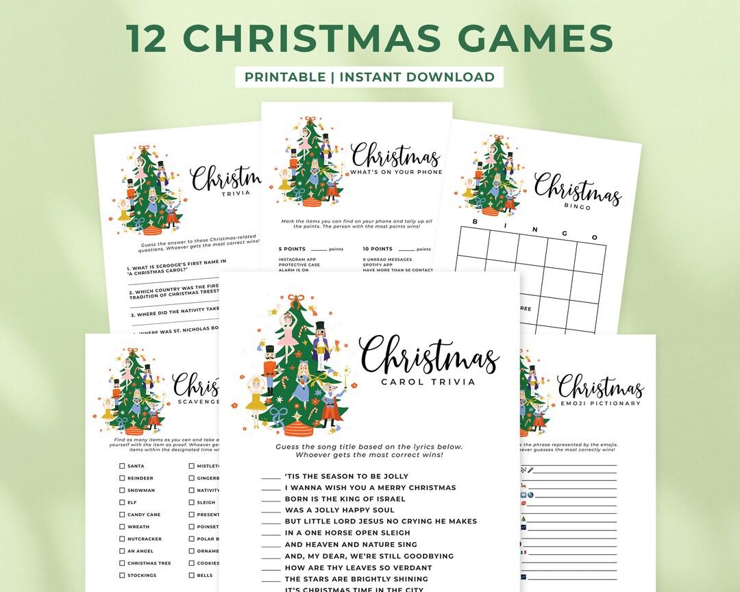 Christmas Games Bundle Template, Printable Christmas Party Games ...