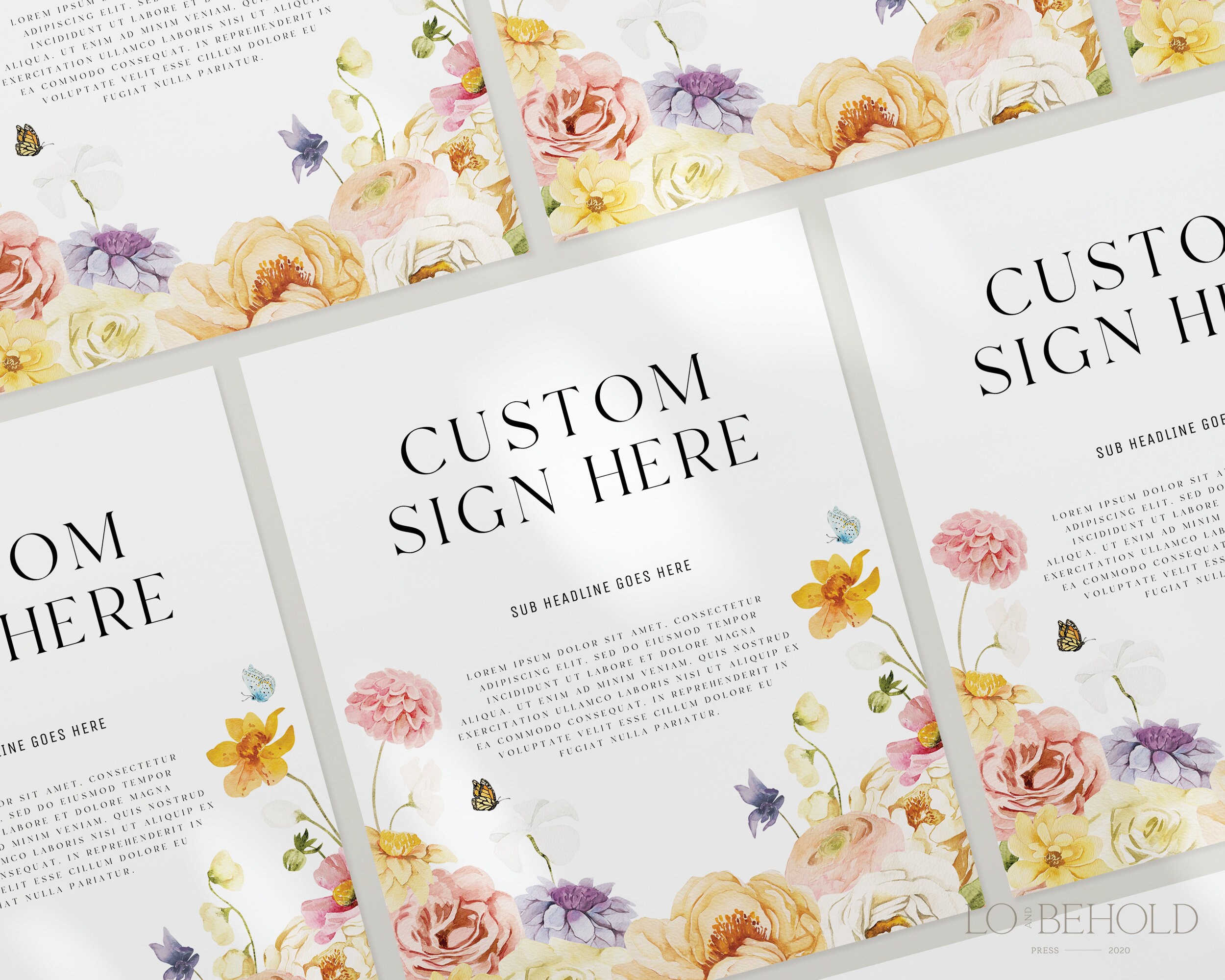 BLOOM Floral Custom Sign Template DIY Instant Download - Etsy