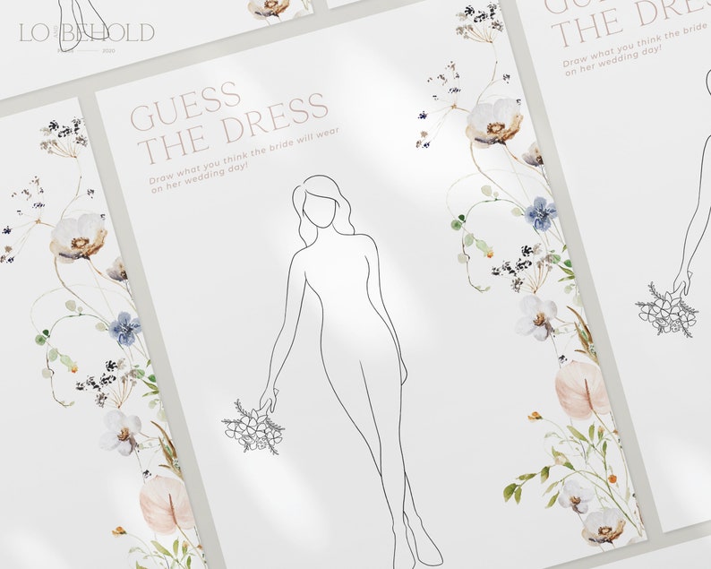 ENCHANTED Guess the Dress Bridal Shower Game Template - Etsy