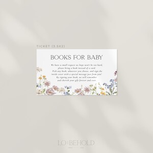 Wildflower Books for Baby Card Template, Baby Shower Baby Book ...
