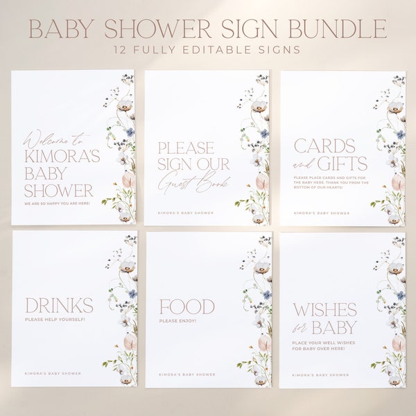 Baby Shower Signage Printable - Etsy