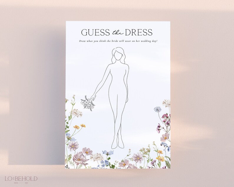 Guess the Dress Bridal Shower Game Template Download, Printable ...
