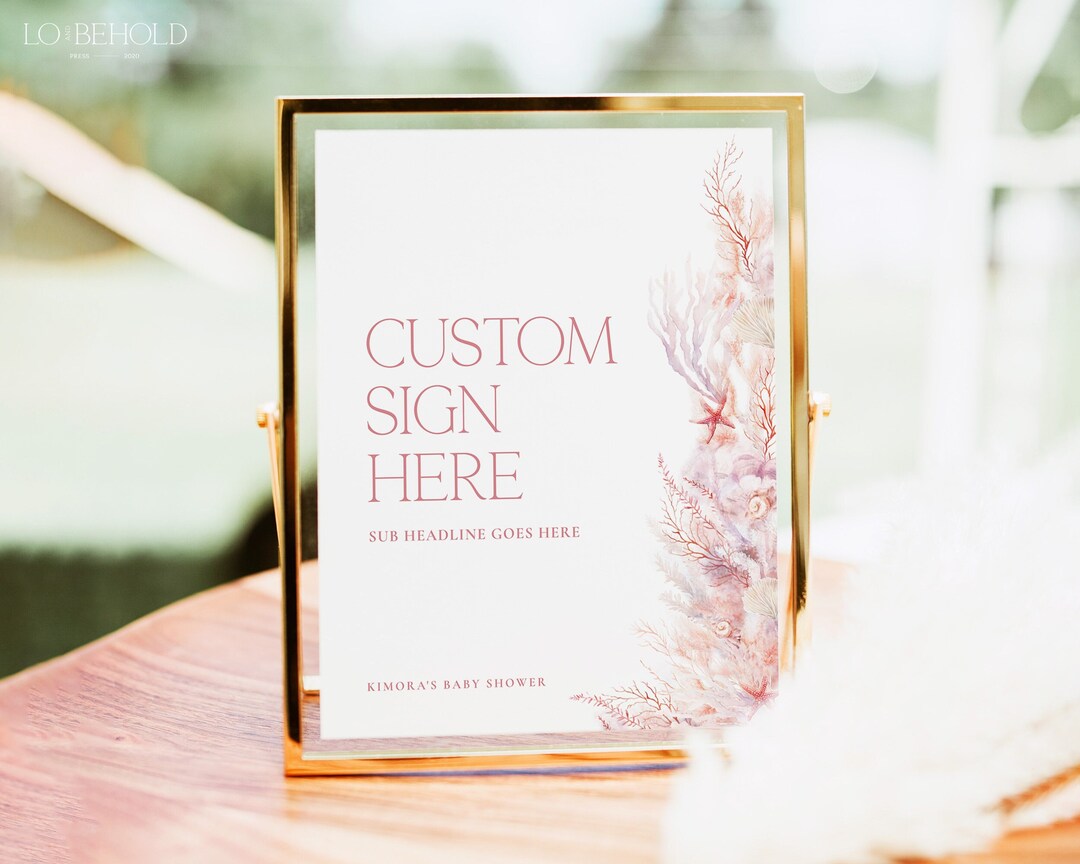 Custom Sign Template, Printable Baby Shower Custom Table Sign, Under ...