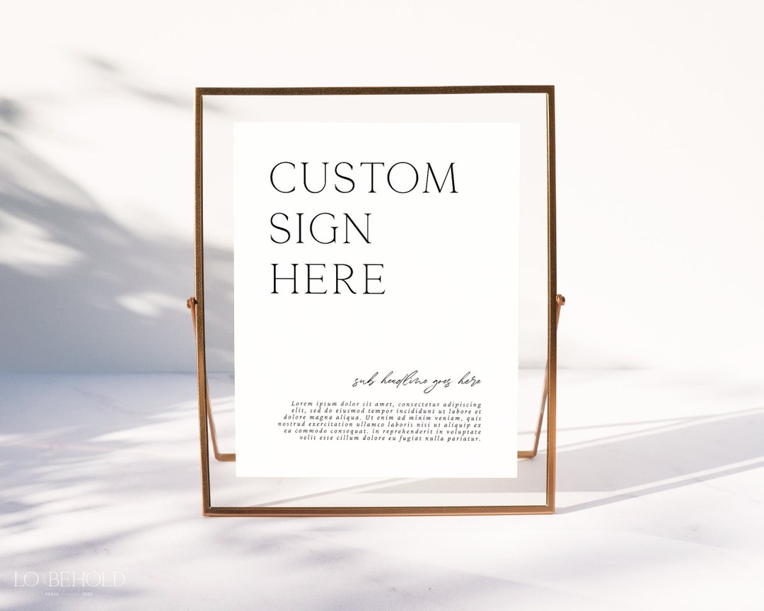 DOVE | Minimalist Custom Sign Template Instant Download Elegant Modern ...