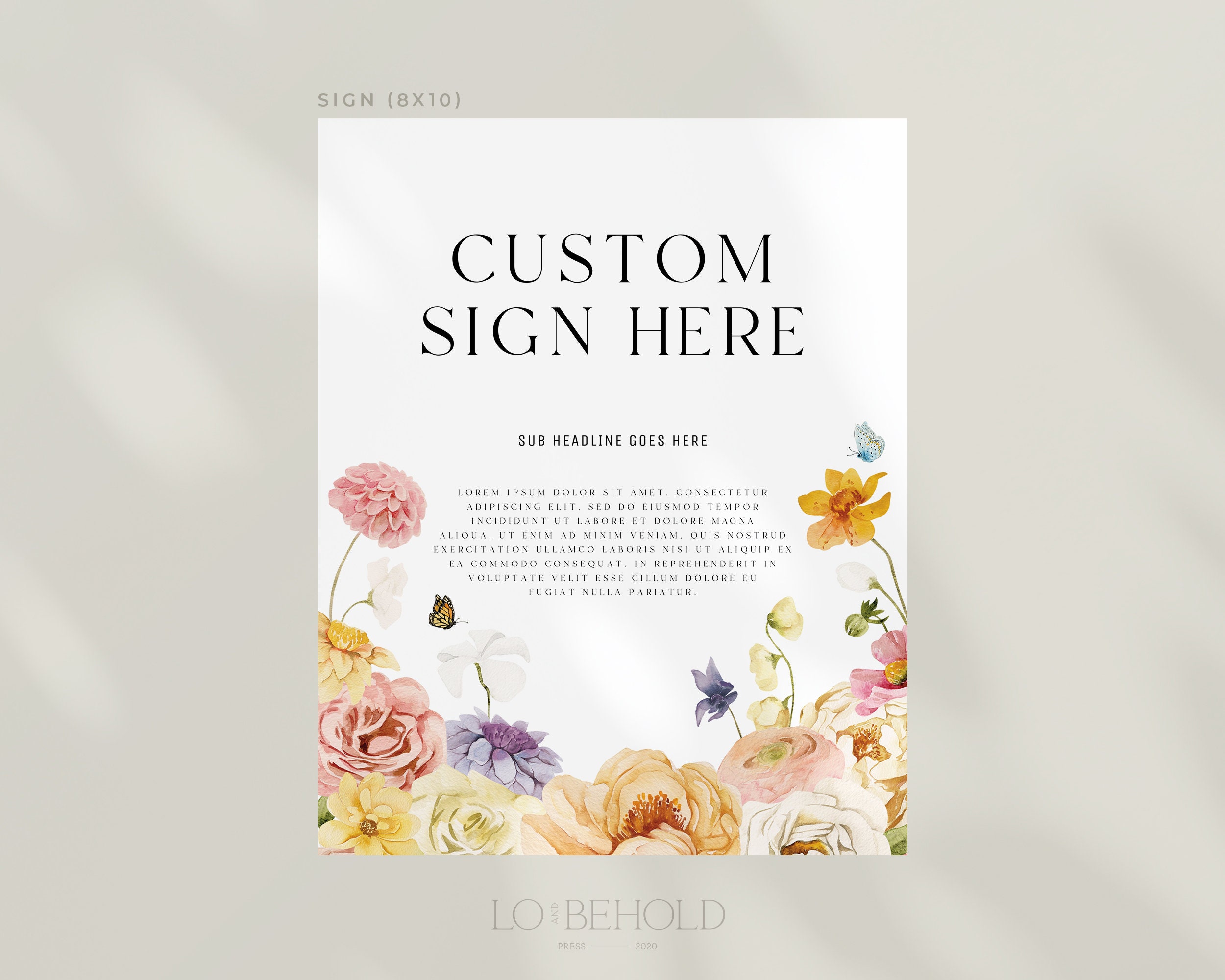 BLOOM Floral Custom Sign Template DIY Instant Download - Etsy