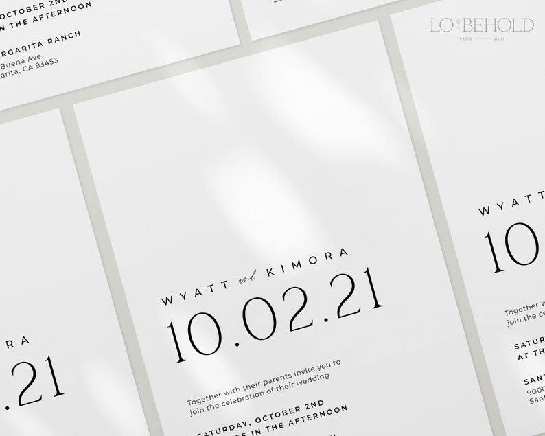 ALTAR Minimalist Wedding Invitation Template DIY Instant - Etsy