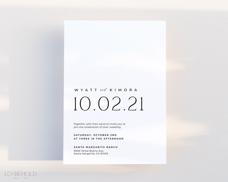 ALTAR Minimalist Wedding Invitation Template DIY Instant - Etsy