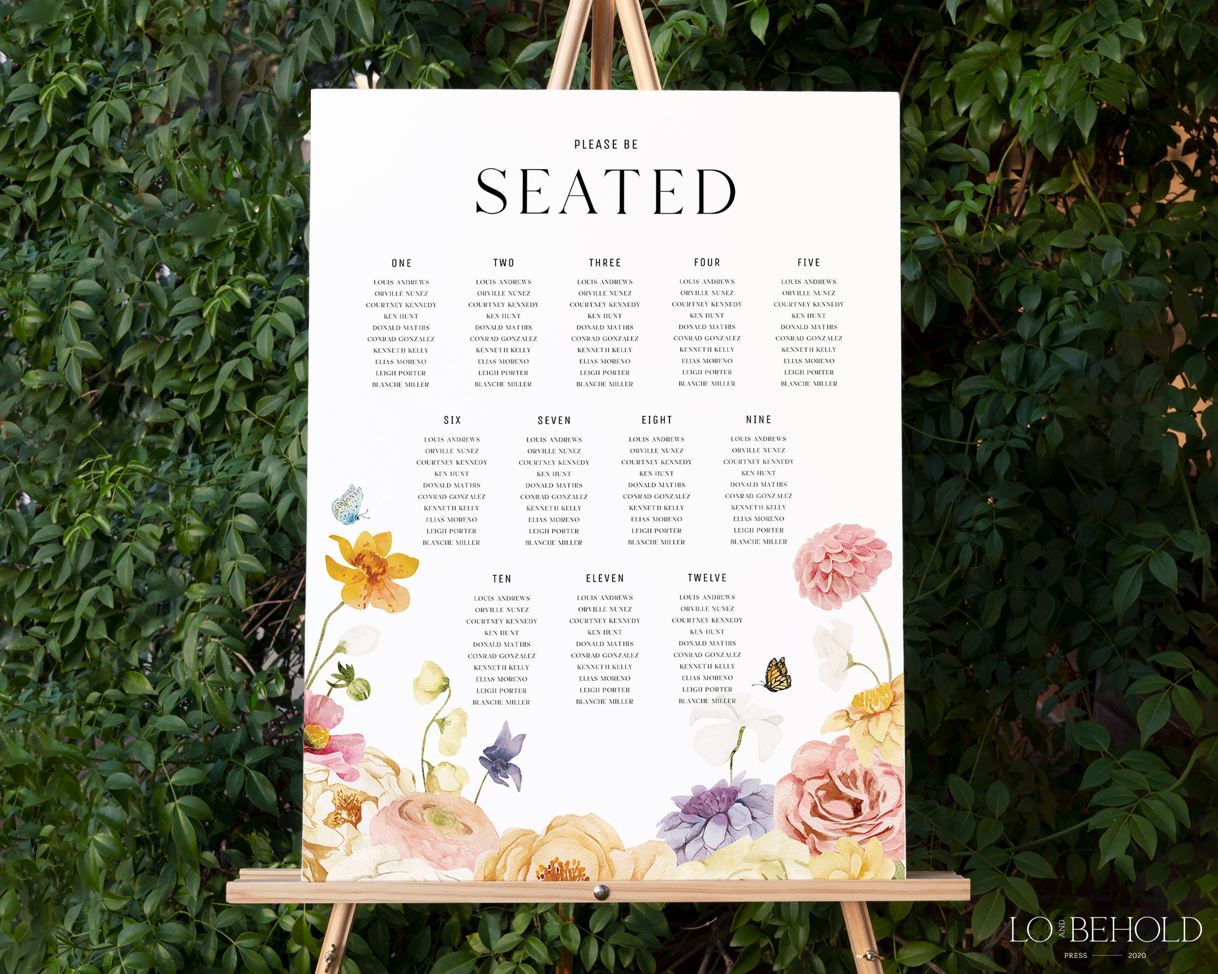 BLOOM Wedding Seating Chart Poster Modern Floral Editable - Etsy