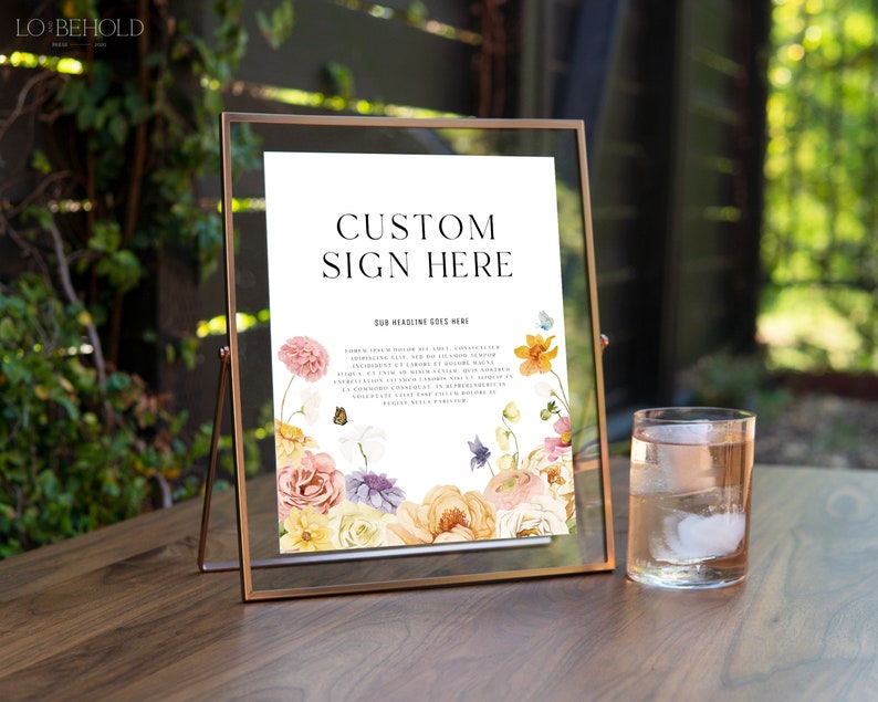 BLOOM Floral Custom Sign Template DIY Instant Download - Etsy