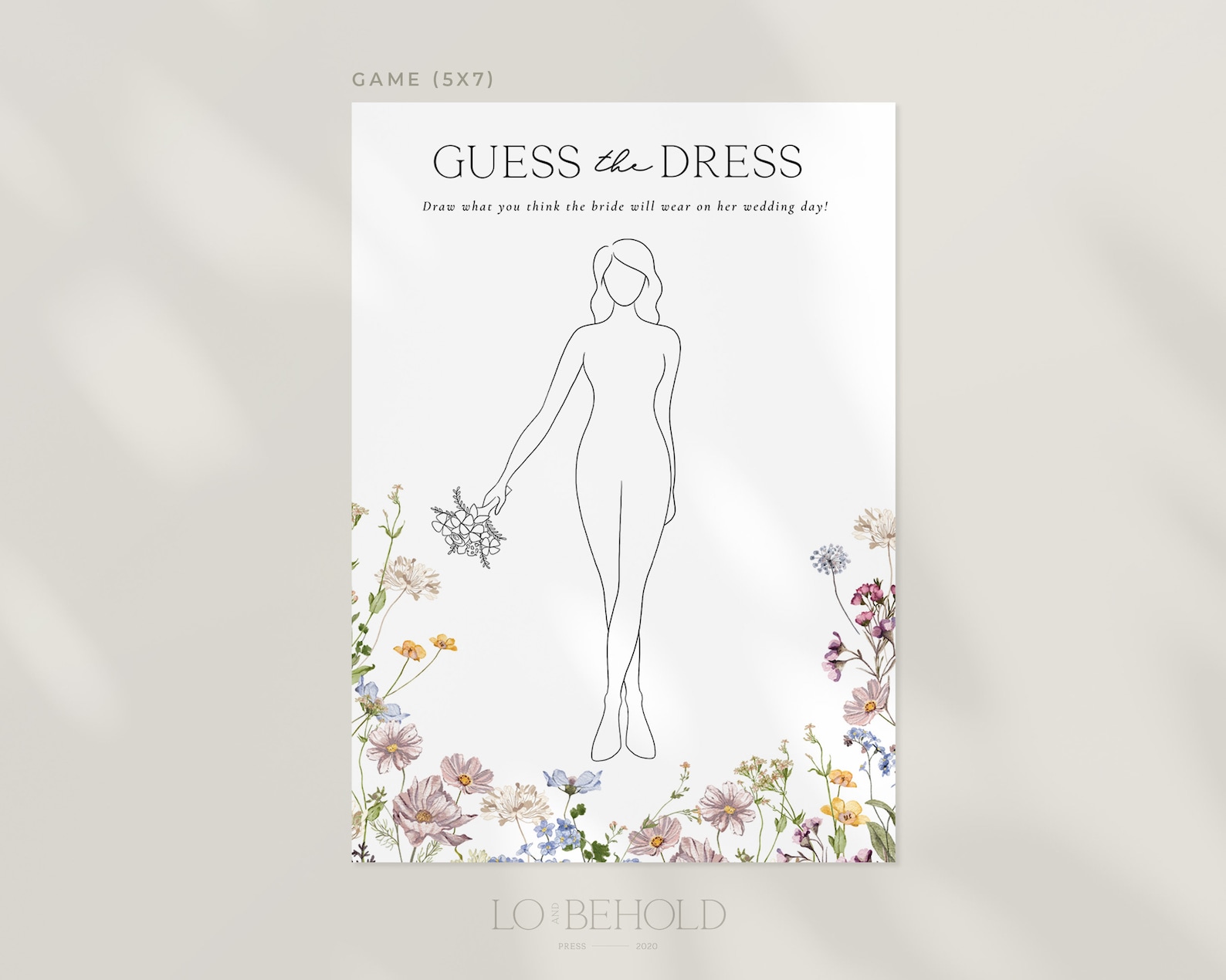 Guess the Dress Bridal Shower Game Template Download, Printable ...