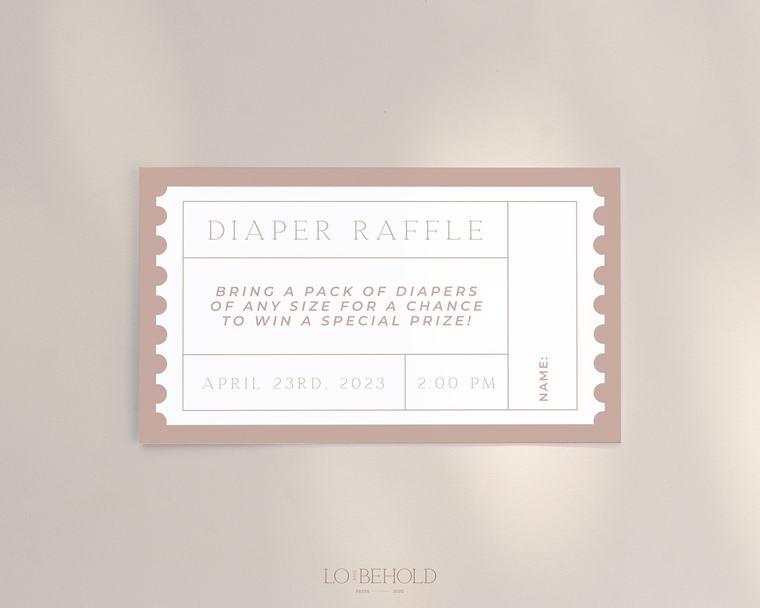 ENCHANTED Diaper Raffle Ticket Template Baby Shower DIY | Etsy