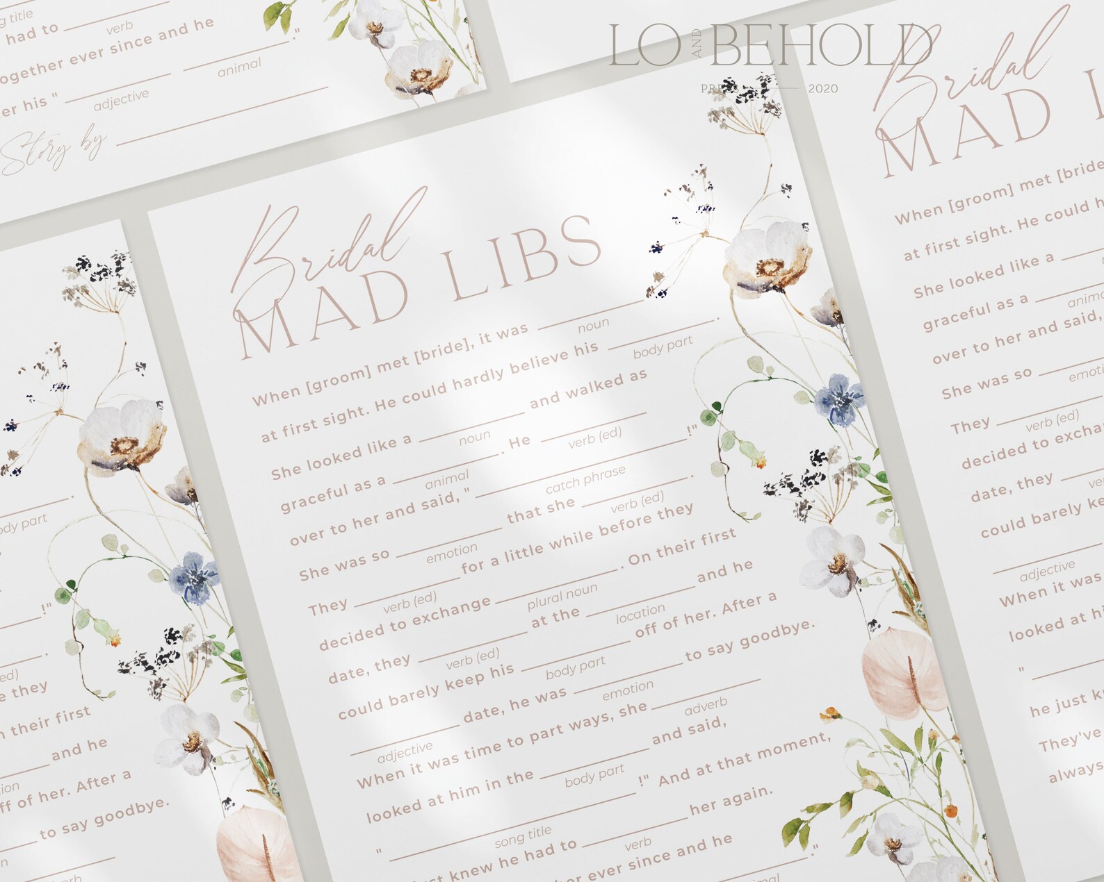 ENCHANTED Mad Libs Bridal Shower Game Editable Template DIY - Etsy