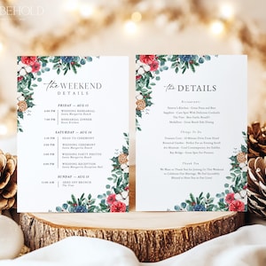 Holiday Itinerary Template, Printable Christmas Itinerary Schedule ...