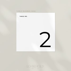 PROMISE | Minimal Table Number Template Editable Template DIY Instant ...