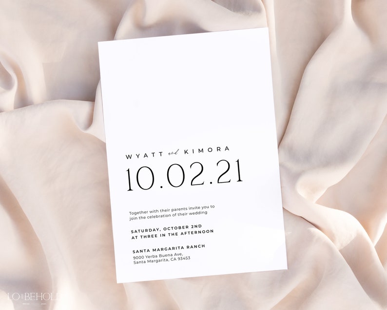 ALTAR Minimalist Wedding Invitation Template DIY Instant - Etsy
