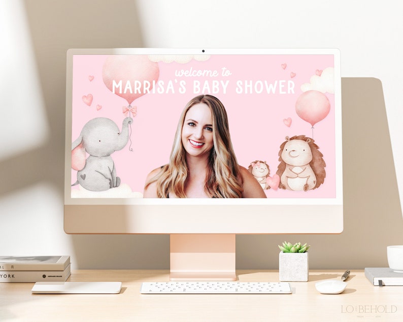 Zoom Background Baby Shower, Virtual Baby Shower, Social Distance ...