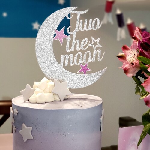 Two the Moon Cake Topper Space Cake Topper Rocket Ship Cake - Etsy