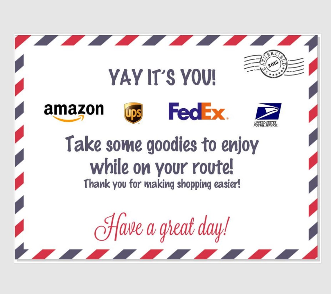 Delivery Driver Sign Instant Download / Amazon / USPS / Fedex - Etsy