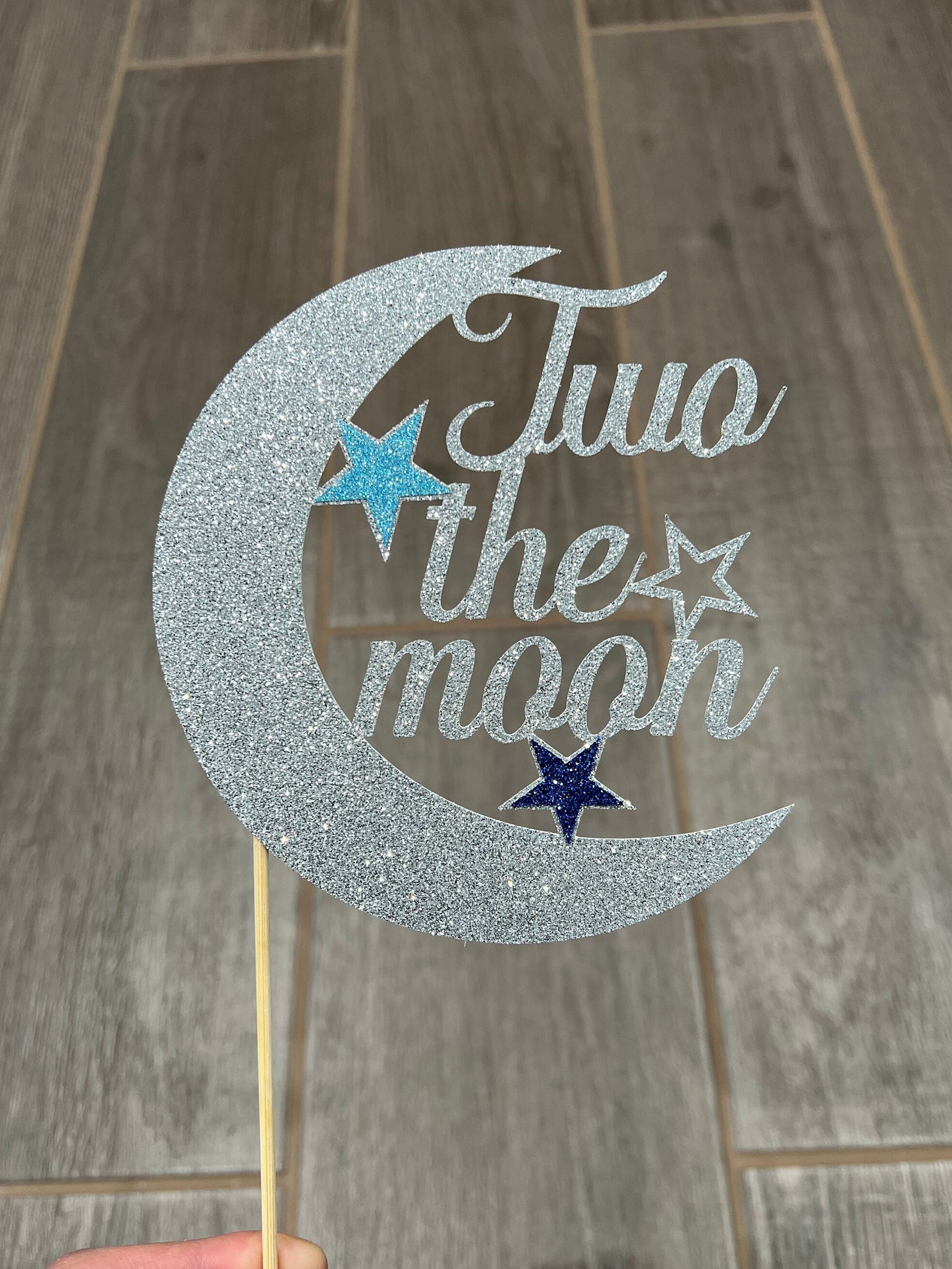 Two the Moon Cake Topper Second Birthday Space Galaxy - Etsy