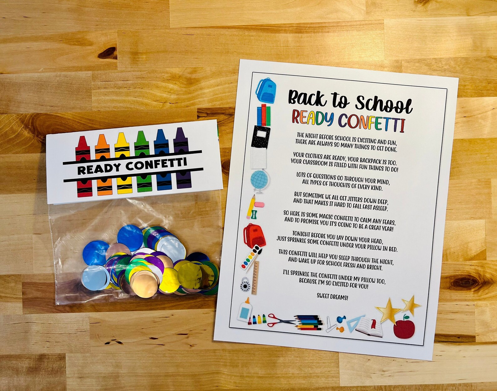 Back to School Ready Confetti Poem, Back to School, First Day of School ...