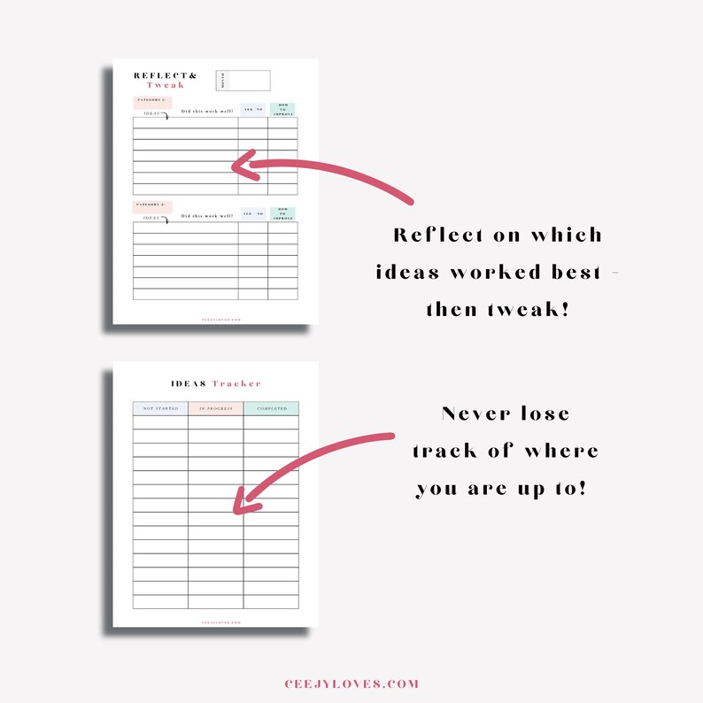 Too Many Tabs Ideas Planner Printable A4 or US Letter Digital Download ...