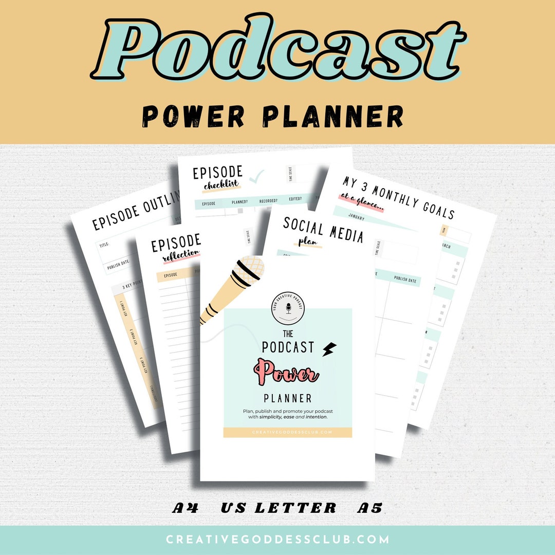 Podcast Printable Planner, Podcast Episode Template, Tracker and ...