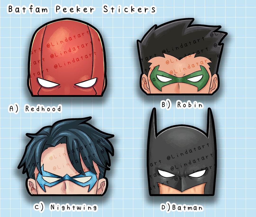 Batfamily Peeker Sticker - Etsy