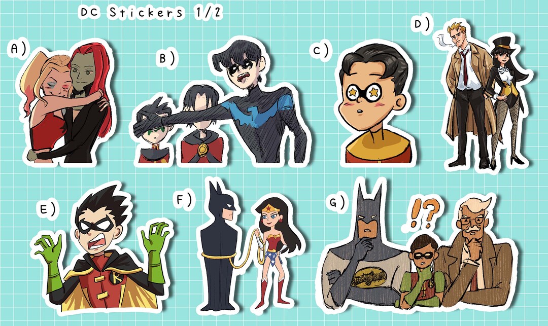 DC Heroes Stickers - Etsy