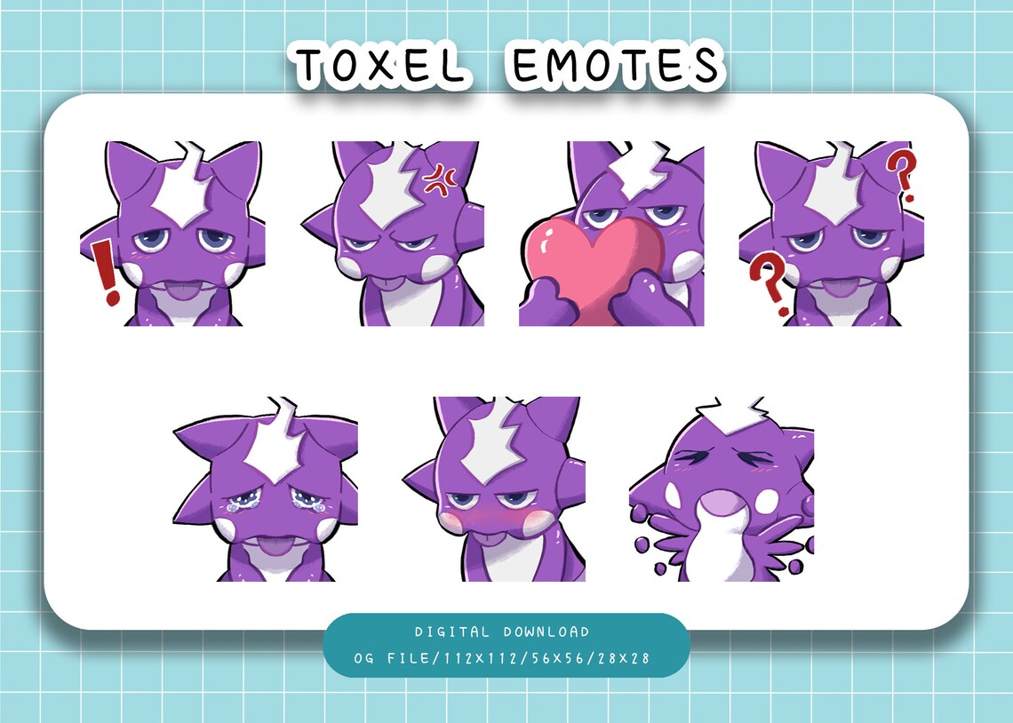Toxel Emotes for Twitch Streamers Discord Youtube Etc - Etsy