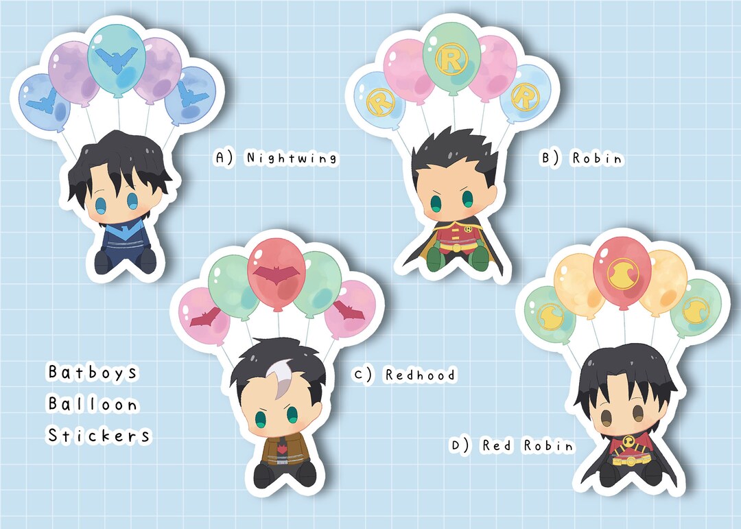 Batfamily/batboys Balloon Sticker - Etsy
