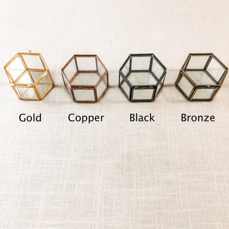 Geometric Glass Jewelry Box With Velvet Ring Box Option - Etsy