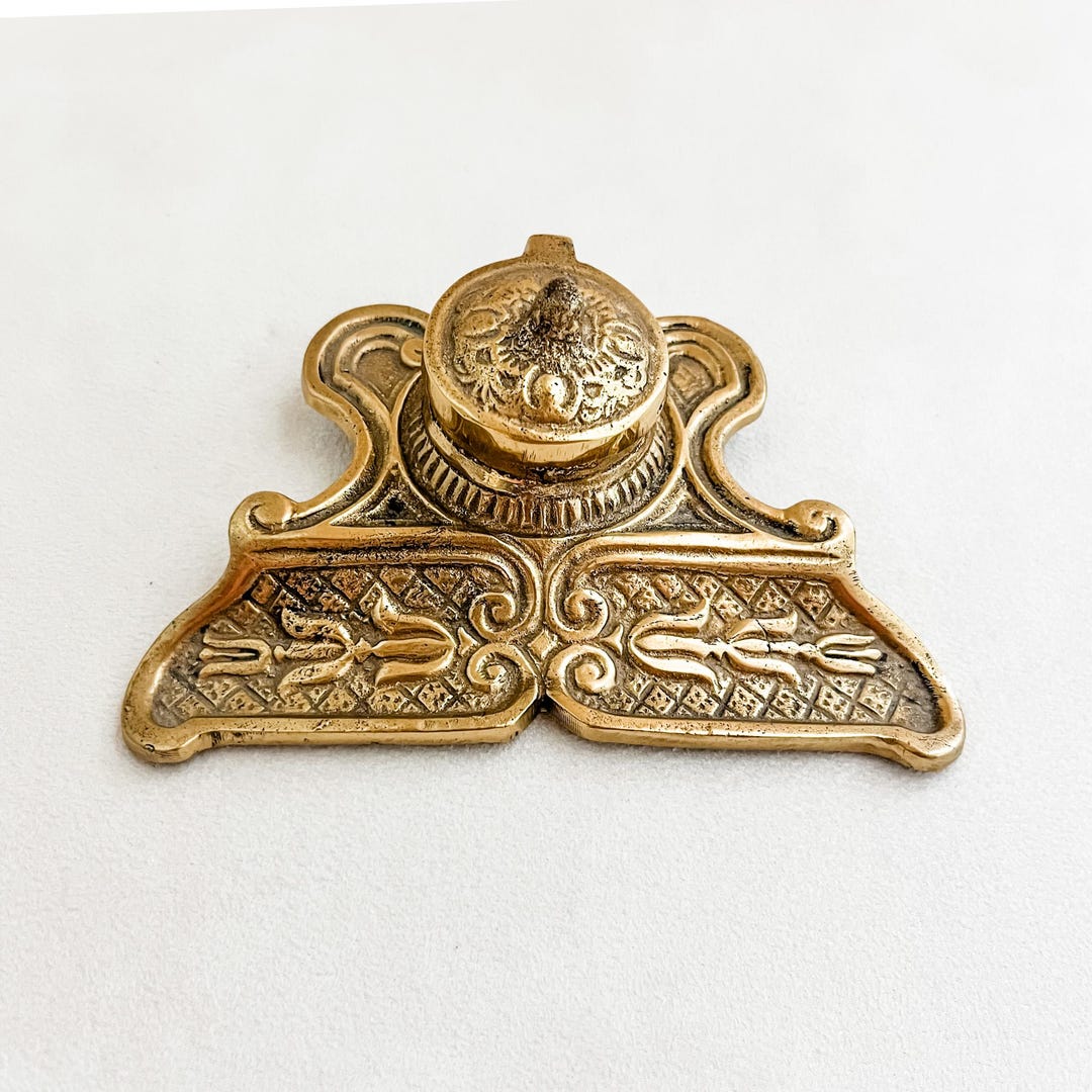 Brass Vintage Ink Well - Etsy