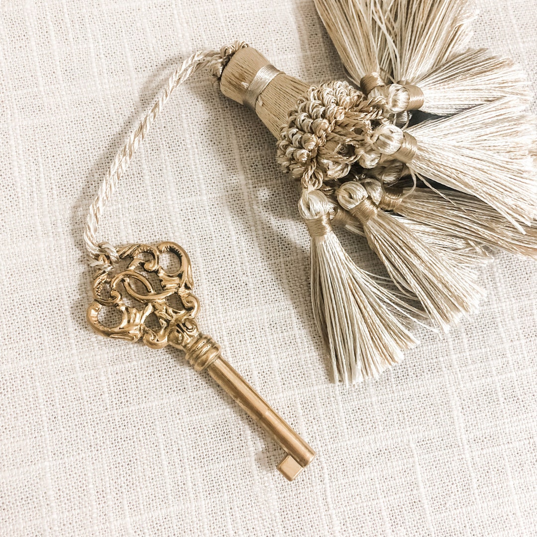 Vintage Gold Skeleton Key With Tassel for Home Decor Styling - Etsy