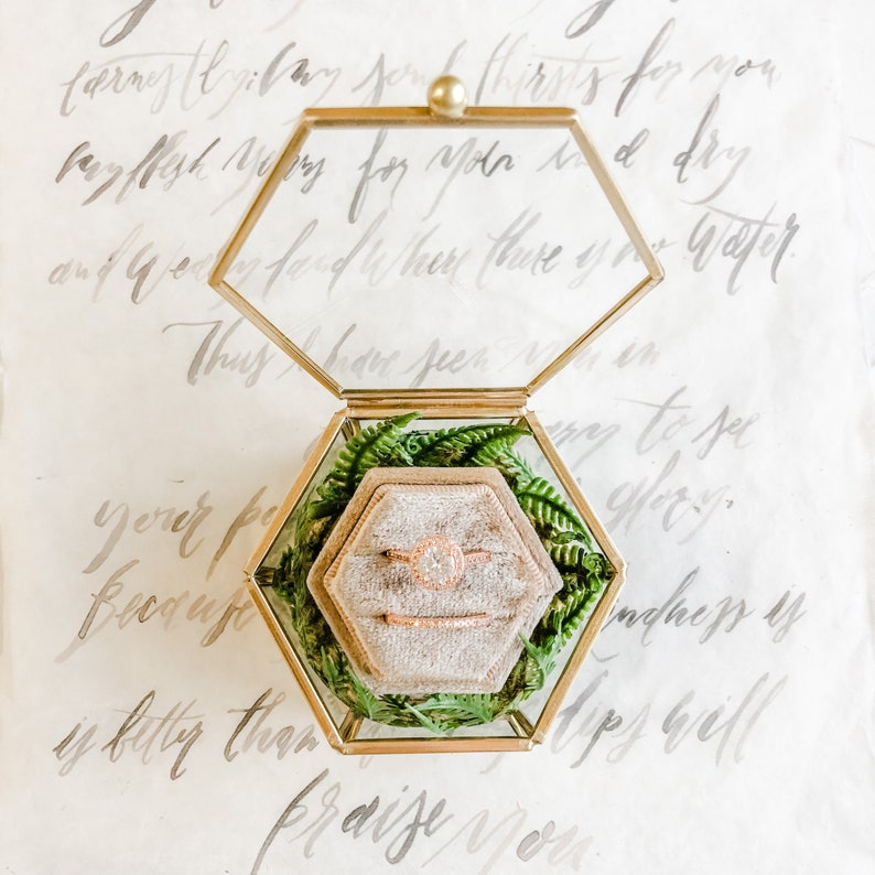 Geometric Glass Jewelry Box With Velvet Ring Box Option - Etsy