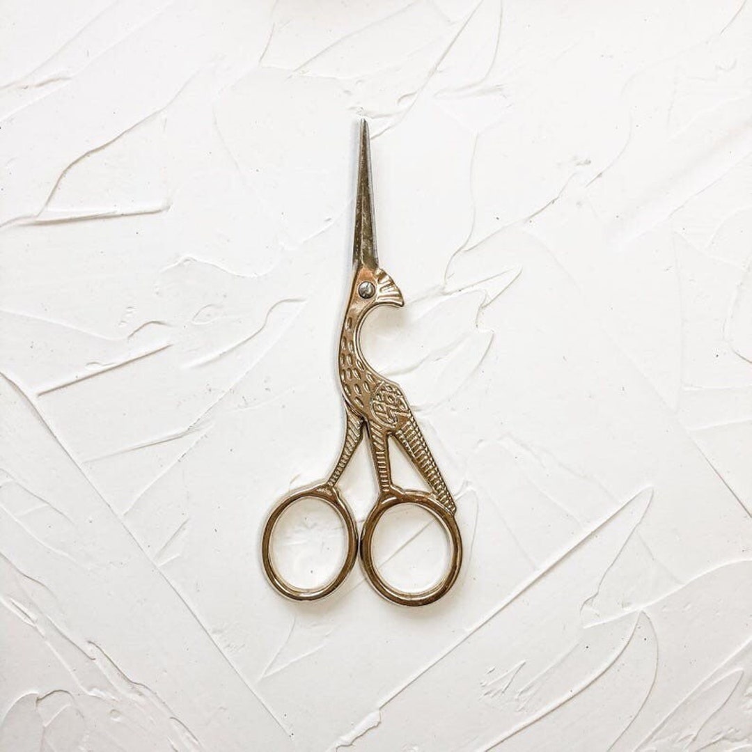 Vintage Gold Crane Scissors Antique Photography Styling Prop for Flat ...