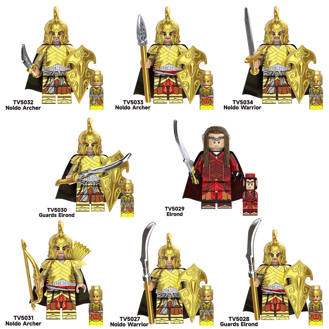 Set of 8pcs Lord of the Ring Minifigure, LOTR Minifigure, Noldor ...