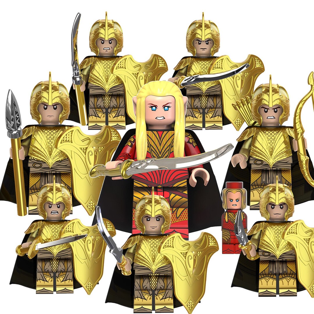 Set of 8pcs Lord of the Ring Minifigure, LOTR Minifigure, Elven Warrior ...