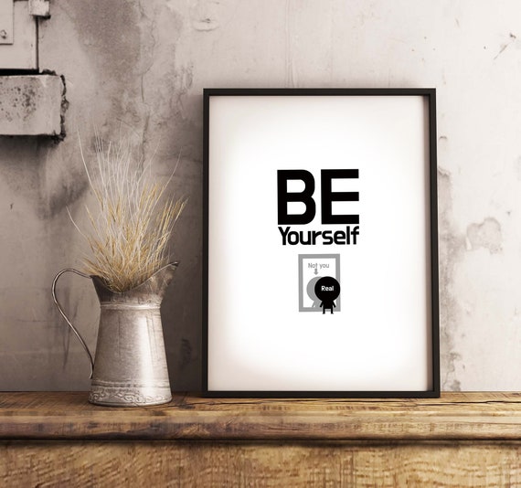 Be Yourself Textpictogramprintable Frame Art | Etsy