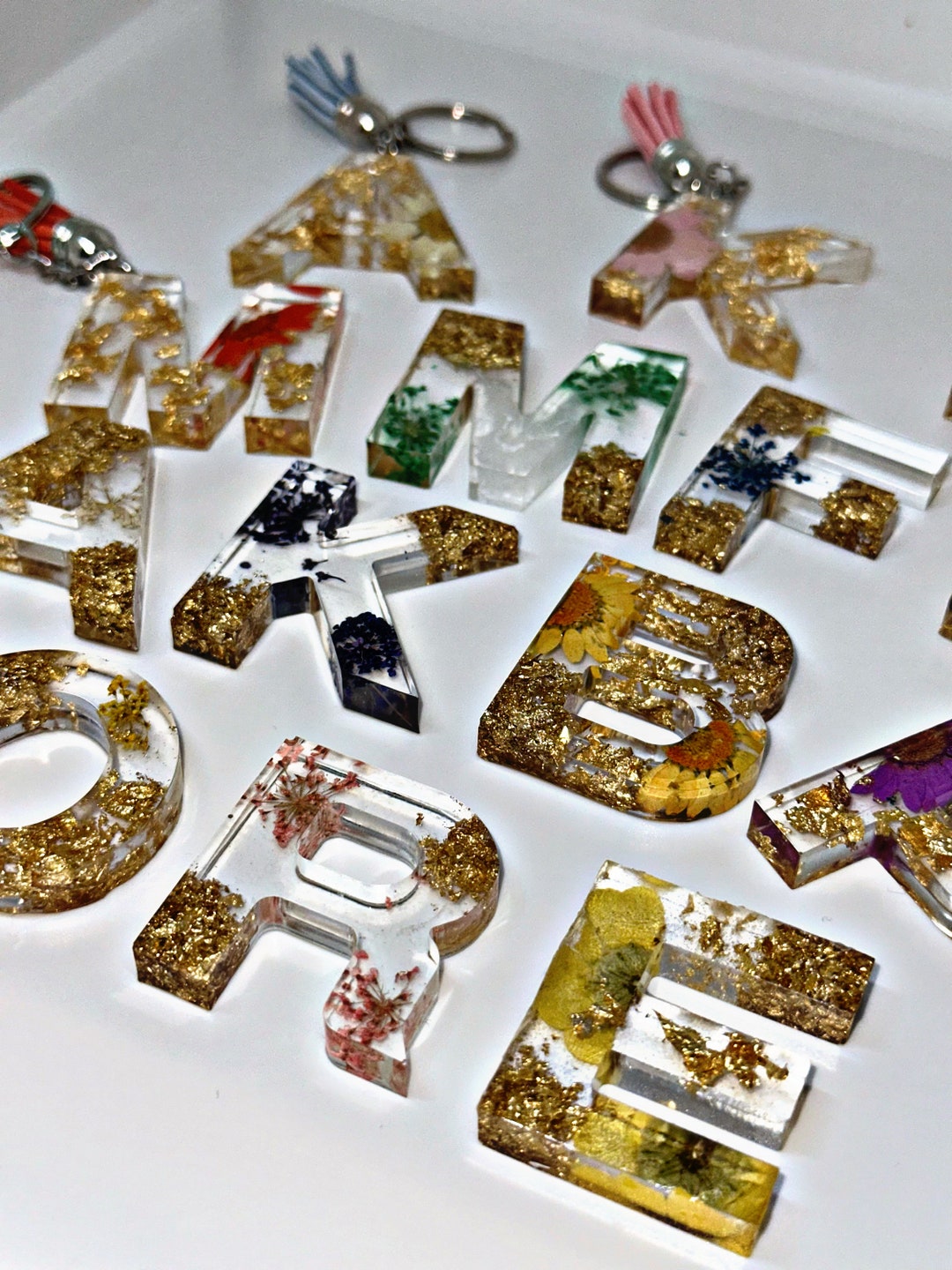 Personalized Epoxy Resin Alphabet Key Ring 1, Key Ring, Gifts ...