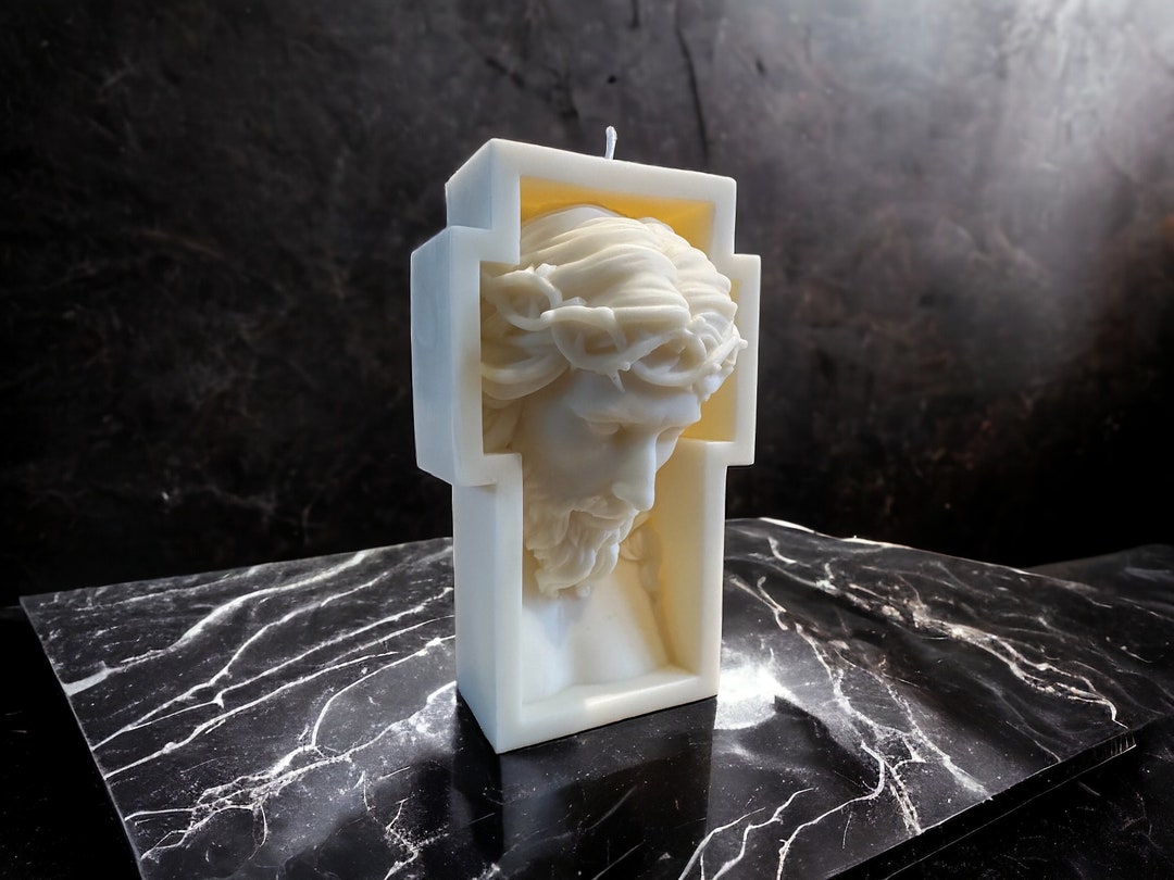 Jesus Christ Candle, Bust Sculpture, Personalized Candle, Christian ...