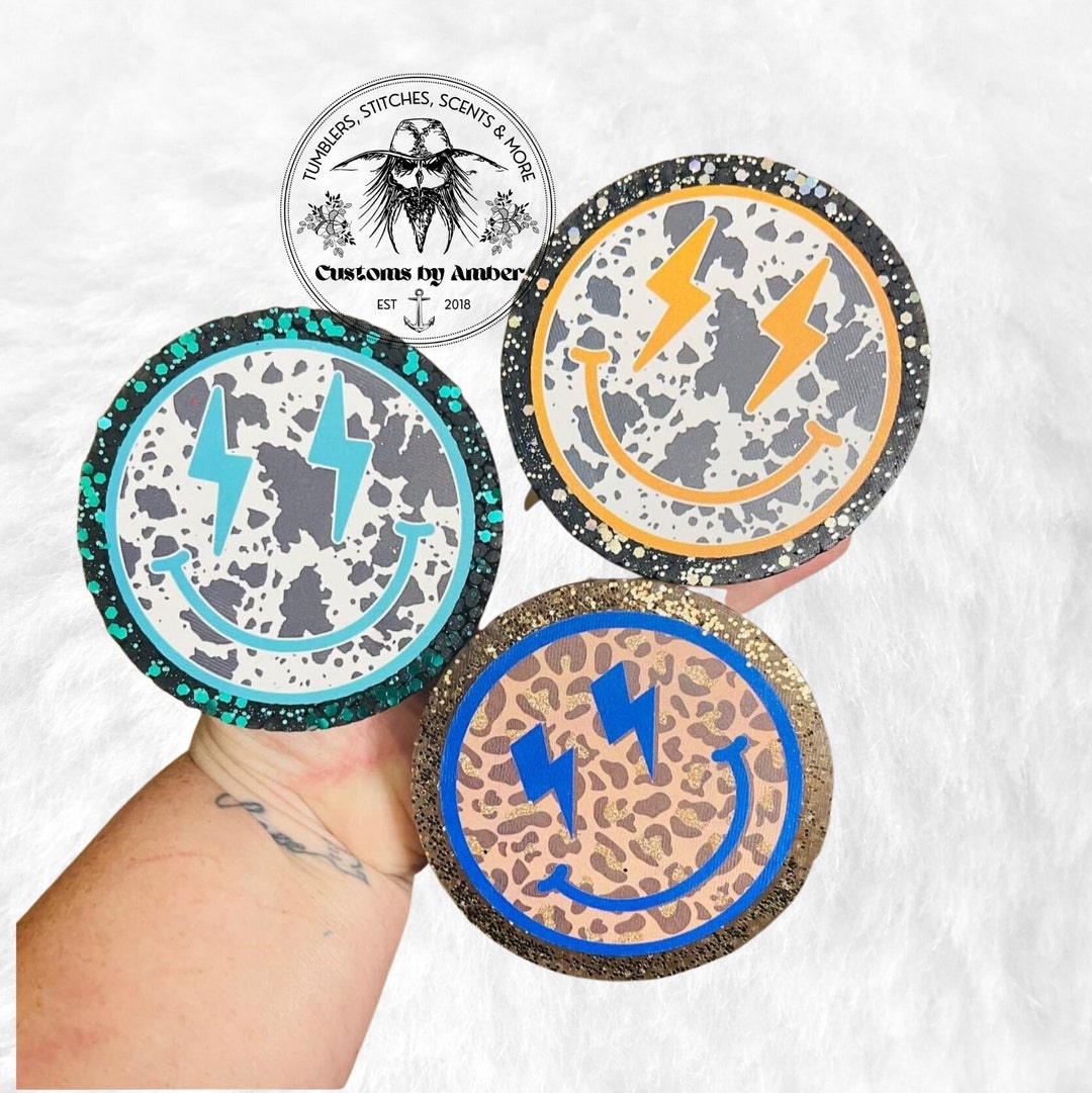 Cow Print Happy Face Car Freshie: Leopard Car Decor - Etsy